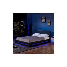 HOME DELUXE LED Bett ASTEROID - 180 x 200 cm Schwarz