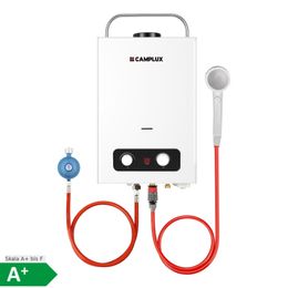 Camplux Tragbarer Gas-Durchlauferhitzer 11 kW, 6 L/min, Wei&szlig;