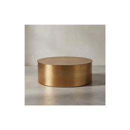 KADIMA DESIGN Couchtisch ENNS: Orientalisch, Hammerschlagstruktur, Aluminium, gro&szlig;z&uuml;gige Ablage