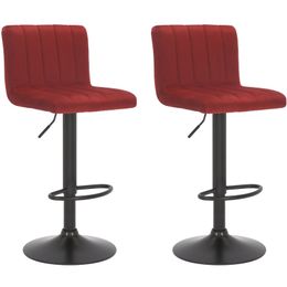 CLP 2er Set Barhocker Jamie Samt - Farbe: rot