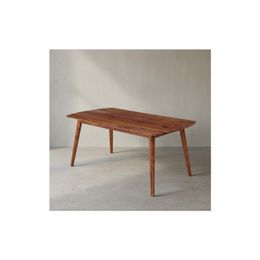 KADIMA DESIGN Massivholz Esstisch im modernen Landhausstil, Sheesham, abgerundete Ecken