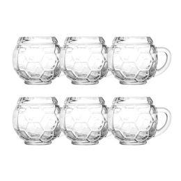 ich-zapfe Bierglas 6er Set Biergl&auml;ser Fussball Bierkanne 0,3 Liter