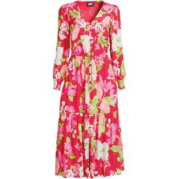LANDS' END Gemustertes Midikleid f&uuml;r Damen in Plus-Gr&ouml;&szlig;e, Damen, size: plus, Pink, Viskose, by Lands' End