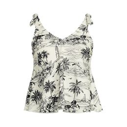 LANDS' END Tankini-Top mit geknoteten Tr&auml;gern und Flattersaum f&uuml;r Damen in Plus-Gr&ouml;&szlig;e, Damen, size: plus, Wei&szlig;, Elasthan/Nylon-Mischung, by Lands' End