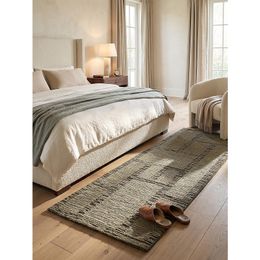 L&auml;ufer Hoch-Tief Salbeigr&uuml;n 80 x 230 cm - GANNEL KADIMA DESIGN