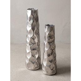 KADIMA DESIGN Vasen 2er-Set Aluminium Silber &Oslash; 15x48,5 cm - CASTELSARDO Kadima