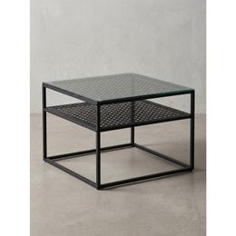 KADIMA DESIGN Couchtisch Sicherheitsglas Schwarz 60x60x45 cm - ALCUDIA Kadima