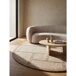 Wollteppich Hoch-Tief Natur &Oslash;160 cm - GANNEL KADIMA DESIGN