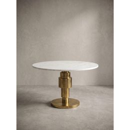 Couchtisch Marmor Wei&szlig;-Gold &Oslash; 60x39 cm - ESLA KADIMA DESIGN