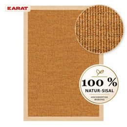 Karat Sisal-Teppich Goa Naturteppich aus 100 % Sisal mit Stoffbord&uuml;re Kork