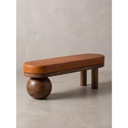 Sitzbank Ziegenleder Braun 140x40x47 cm - MAKARSKA KADIMA DESIGN