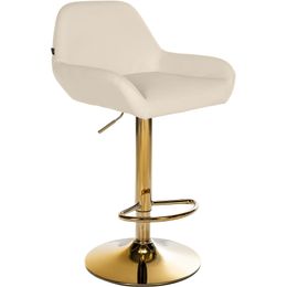 CLP Barhocker Braga Gold Kunstleder - Farbe: creme