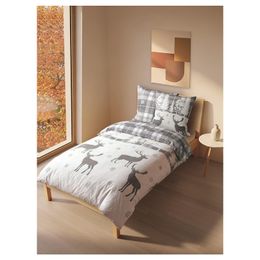 Dekor Bettw&auml;sche Soft-Flanell 80x80 + 135x200 cm - Hirsch