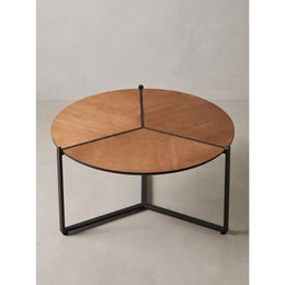 Couchtisch MDF Braun-Schwarz &Oslash; 80x42 cm - BOLSENA KADIMA DESIGN