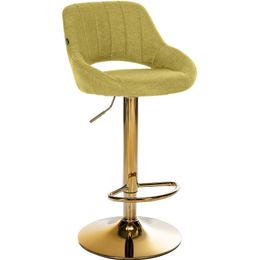 CLP Barhocker Milet Stoff gold - Farbe: gr&uuml;n, Gestellfarbe: gold