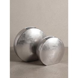 KADIMA DESIGN Vasen 2er-Set Aluminium Silber 35x13,5x34 cm - BERLENGA Kadima
