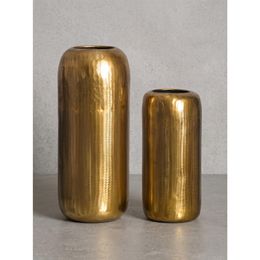 Vasen 2er-Set Aluminium Gold &Oslash; 16x40,5 cm - AMALFI KADIMA DESIGN
