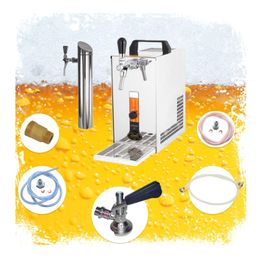 ich-zapfe Untertheken Komplett Set - Bier Zapfanlage, Bierzapfanlage PYGMY 20/K mit Membranpumpe, 1-leitig Trockenk&uuml;hlger&auml;t aus Edelstahl, 25 Liter/h, inkl. Schanks&auml;ule, Green Line, Korb