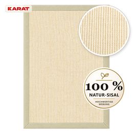 Karat Sisal-Teppich Goa Naturteppich aus 100 % Sisal mit Stoffbord&uuml;re Creme