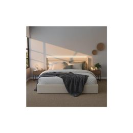 Home Deluxe LED Bett SORINA Beige - 180 x 200 cm