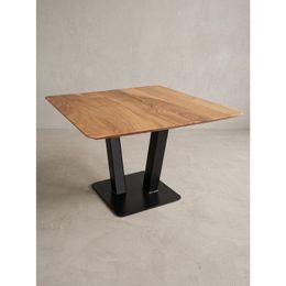 KADIMA DESIGN Couchtisch Akazie Massivholz Akazie-Schwarz 60x60x40 cm Kadima