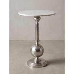Beistelltisch Marmor Silber-Wei&szlig; &Oslash; 40x57 cm - SARNANO KADIMA DESIGN