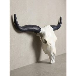 Geweih Aluminium Wei&szlig;-Schwarz 55,5x14x40 cm - NAAB KADIMA DESIGN