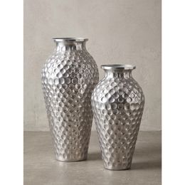 Vasen 2er-Set Aluminium Silber &Oslash; 26x51 cm - MANTOVA KADIMA DESIGN