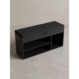 Garderobenbank Stoff Schwarz 104x32x51 cm - BASILICATA KADIMA DESIGN
