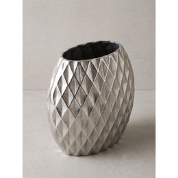 Tischvase Aluminium Silber 33,5x12,5x32 cm - BERLENGA KADIMA DESIGN