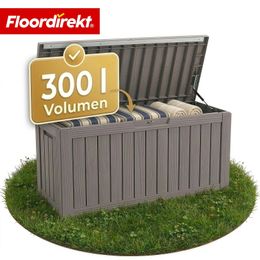 Floordirekt Gartenbox in Holz-Optik Wetterfeste Kissenbox f&uuml;r Terrasse & Balkon Braun