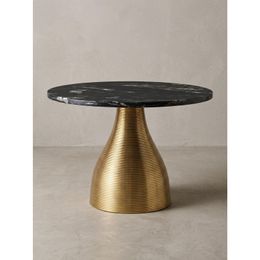 Couchtisch Marmor Schwarz-Gold &Oslash; 60x40 cm - TORMES KADIMA DESIGN