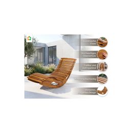 ECONELO Ergonomische Schwungliege aus Akazienholz, klappbar