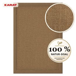 Karat Sisal-Teppich Goa Naturteppich aus 100 % Sisal mit Stoffbord&uuml;re Taupe