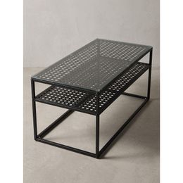 KADIMA DESIGN Couchtisch Sicherheitsglas Schwarz 100x50x45 cm - ALCUDIA Kadima