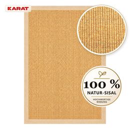 Karat Sisal-Teppich Goa Naturteppich aus 100 % Sisal mit Stoffbord&uuml;re Natur