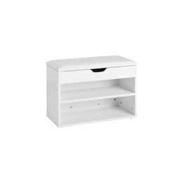sobuy Schuhbank mit Sitzfl&auml;che und Stauraum Wei&szlig; 60x30x44cm Funktional