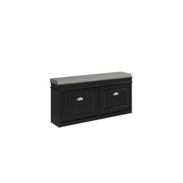 sobuy Schuhbank mit 2 T&uuml;ren Schwarz 104x24x52cm Funktional