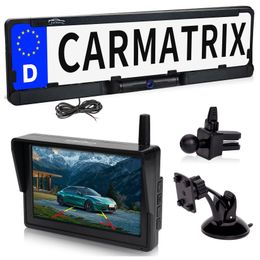 CARMATRIX HD Funk R&uuml;ckfahrsystem mit 5" Monitor Nummernschild f&uuml;r EU & &Ouml;sterreich