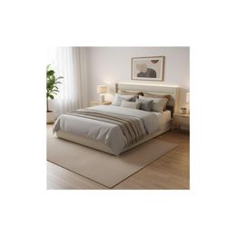 Home Deluxe LED Bett SORINA Beige - 160 x 200 cm