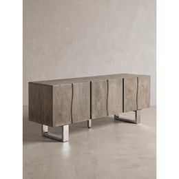 KADIMA DESIGN Lowboard Akazie Massivholz Akazie-Grau 160x46x56 cm Kadima