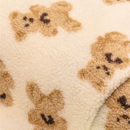 buttinette Teddystoff "B&auml;r", wei&szlig;/braun