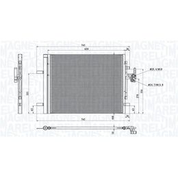 MAGNETI MARELLI Kondensator, Klimaanlage 350203873000 f&uuml;r Volvo LAND ROVER