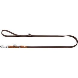 Sport Dog Dog Sport HUNTER stufenlos verstellbare Hundef&uuml;hrleine wolmar biothane x leder braun 1,9 cm