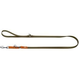 Sport Dog Dog Sport HUNTER stufenlos verstellbare Hundef&uuml;hrleine wolmar biothane x leder khaki 1,6 cm
