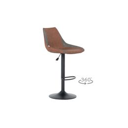 2er-Set Carmen GROVE Barhocker &ndash; Rot/Braun