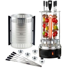 Zilan Kebap Maker Schaschlikspie&szlig; Schaschlik Grill mit Fettauffangschale 5 Spie&szlig;e
