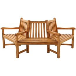 CLP Baumbank Kenna mit Armlehne halbrund 200 cm teak - Gr&ouml;&szlig;e: 200 cm