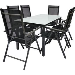 Vcm 7-tlg Gartenm&ouml;bel Set Sitzgruppe Essgruppe 1xTisch, 6x St&uuml;hle Tisch Ma&szlig;e ca. H. 76 x B. 140 x T. 80 cm Garten Set &ndash; St&uuml;hle 140 MA Miami