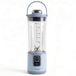 H.Koenig Mini Standmixer MOOTH16, tragbar, wiederaufladbar, 470 ml, Smoothie-Mixer, kabellos, 110 W, mit 6 Edelstahlklingen, wiederaufladbar, USB-C 3,5 h, Tragegriff, sp&uuml;lmaschinengeeignet, Blau
